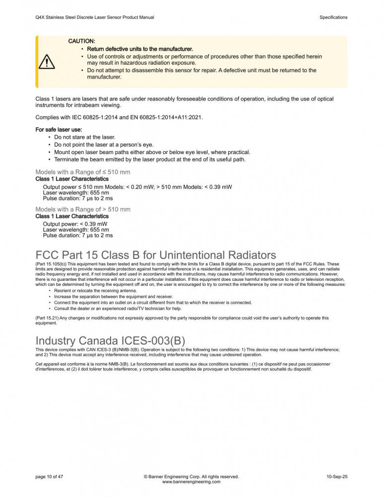 Q4X product manual page 10
