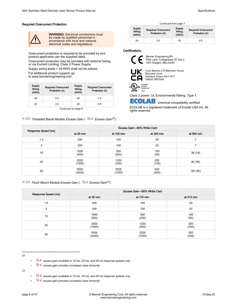 Q4X product manual page 8
