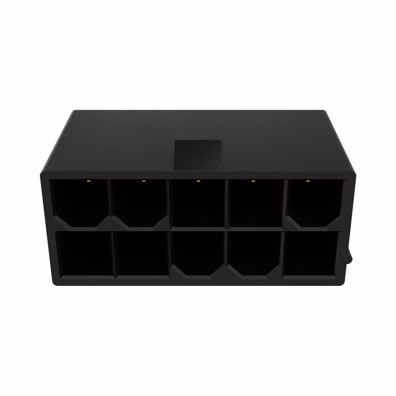 Mini-Fit Jr. Header, 4.20mm Pitch, Dual Row, Right-Angle, 10 Circuits, Nylon 6/6 94V-0, Black, Gold (Au) Plating, with Mounting Pegs for sale