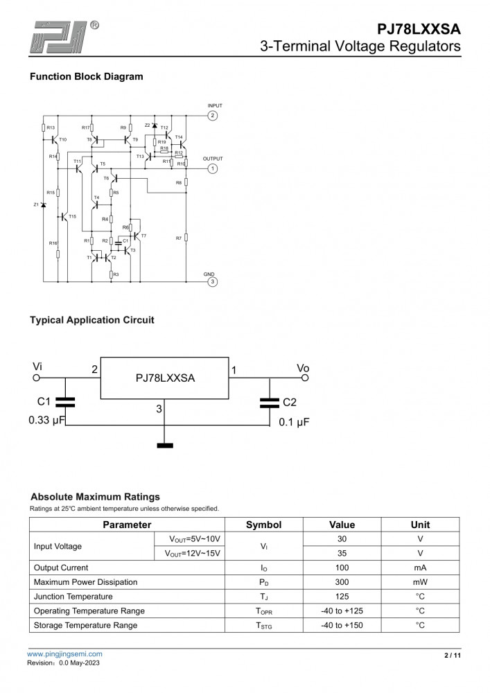 PJ78L05SA datasheet page 2