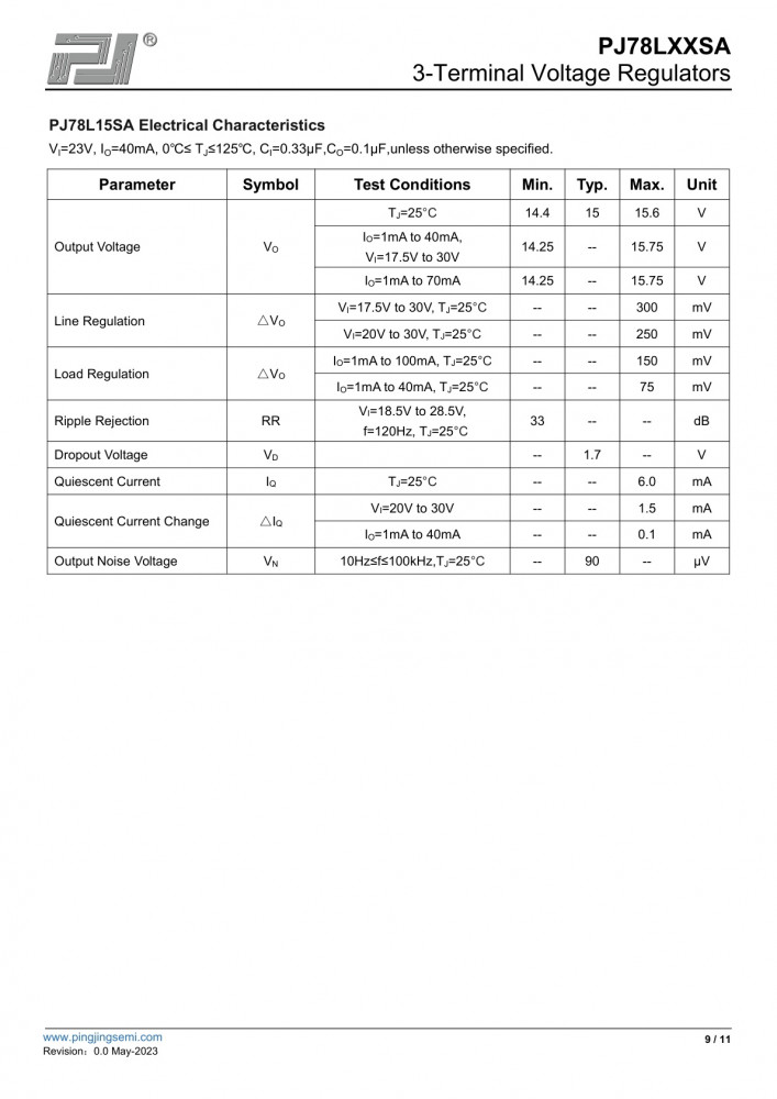 PJ78L05SA datasheet page 9