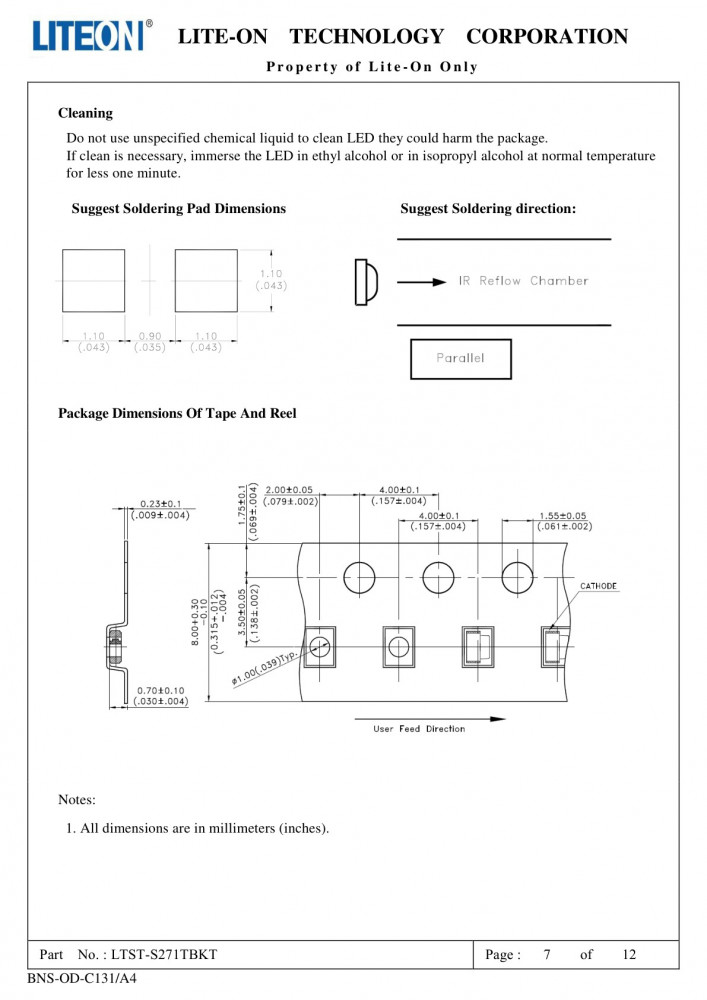 LTST-S271TBKT datasheet page 8