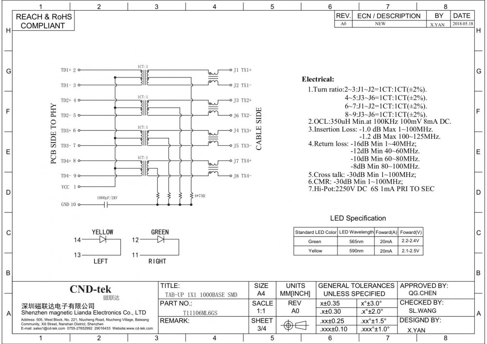 T11106ML6GS datasheet sheet 3