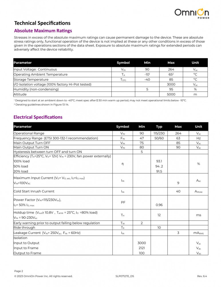 SLP0712TE datasheet page 2