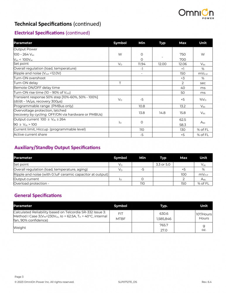 SLP0712TE datasheet page 3