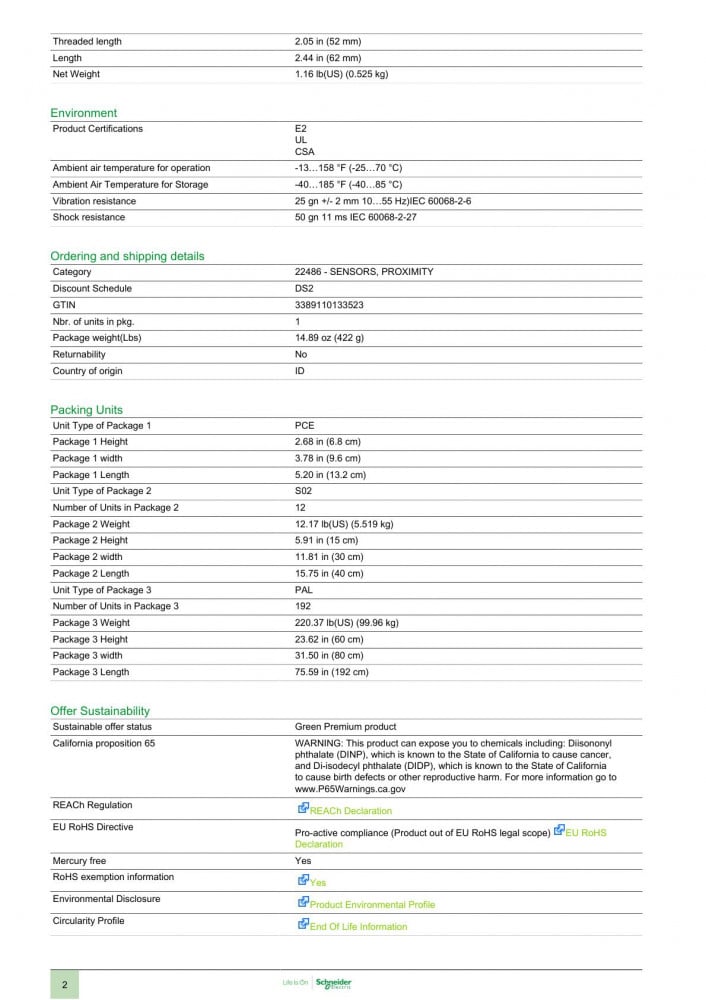 XS630B1PAL10 technical document page 2