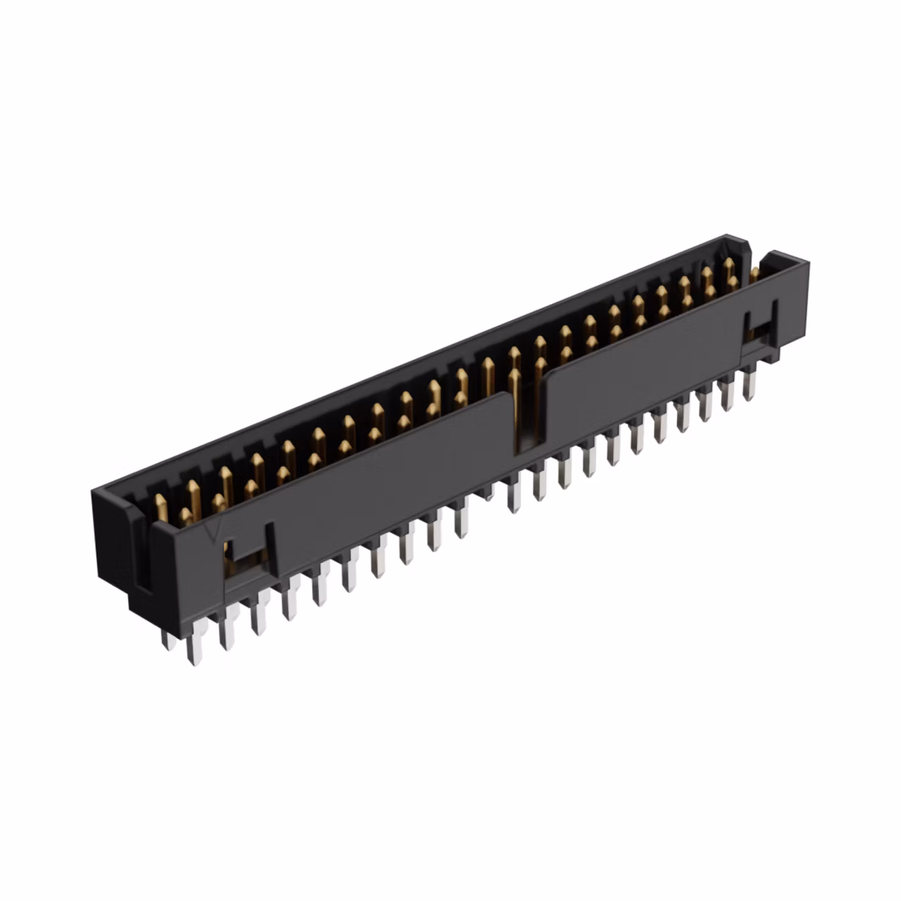 2.00mm Pitch, Milli-Grid PCB Header, Dual Row, Vertical, Through Hole, Shrouded, 10 Circuits, Circuit 9 Voided, 0.38µm Gold (Au) Plating, 2.50mm Tail Length, Dual Side Slots, Center Polarization, Tube
