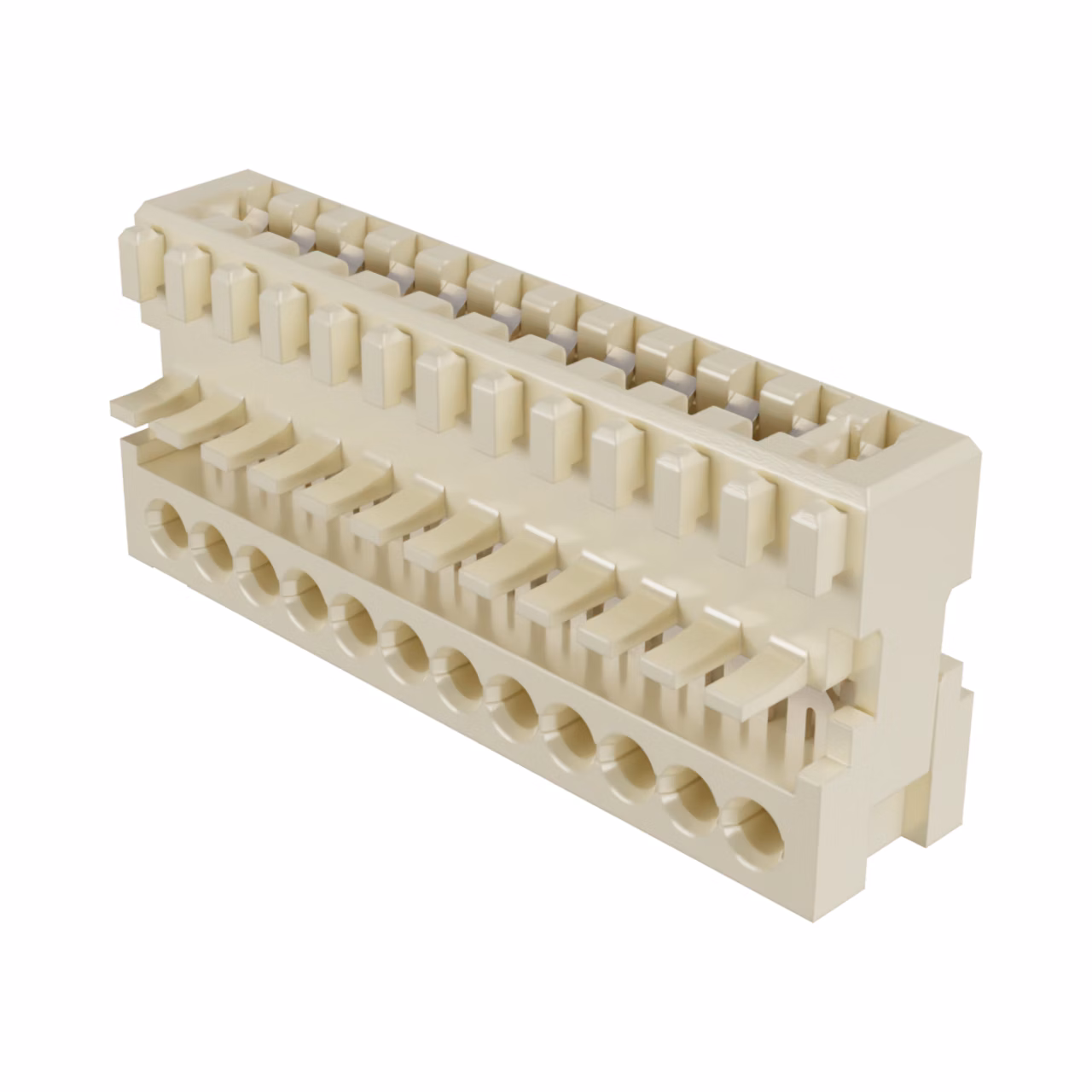 Appli-Mate RAST 2.5 Connector, 2.50mm Pitch, Female, 12 Circuits, Polarizing Rib Between 11/12, Closed Endwalls, Tin Plating for sale