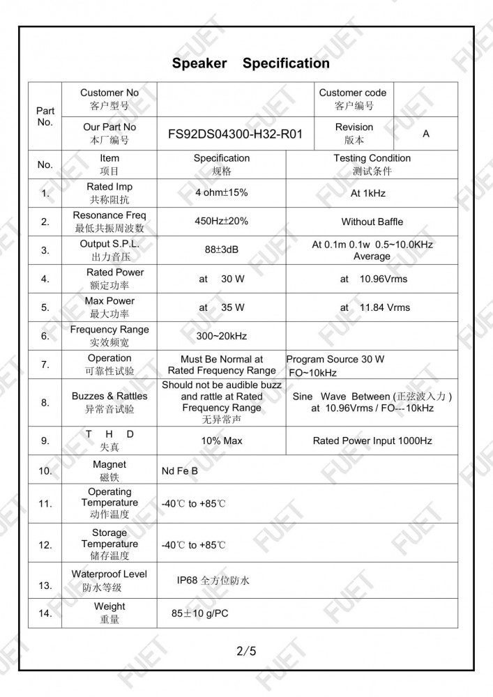 FS92DS04300-H32-R01 specification page 3