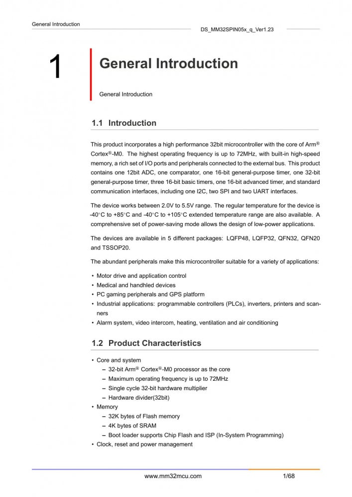 MM32SPIN05NT datasheet page 7