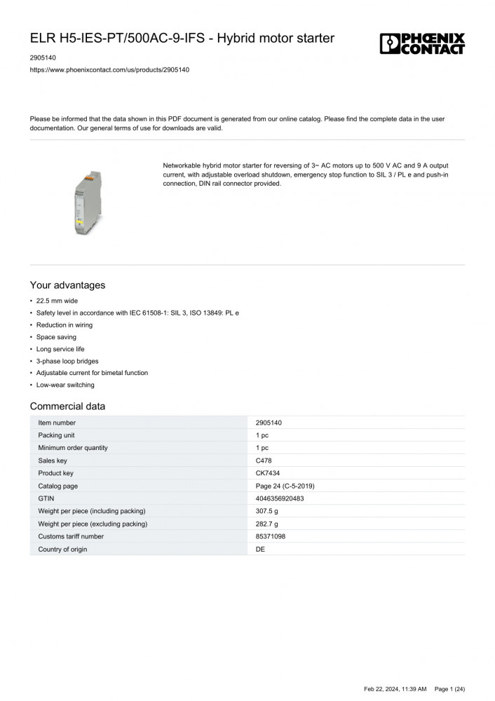 2905140 technical document page 1