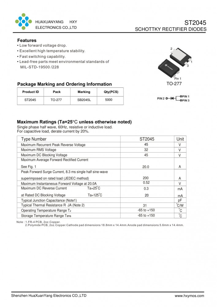 ST2045 datasheet page 1