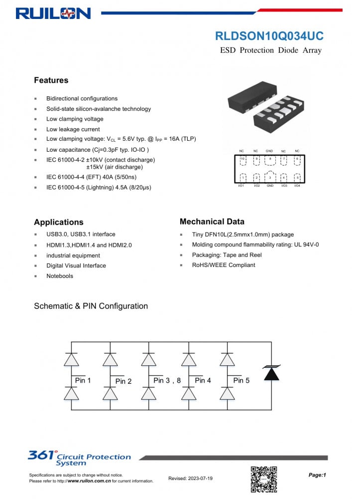 RLDSON10Q034UC datasheet page 1