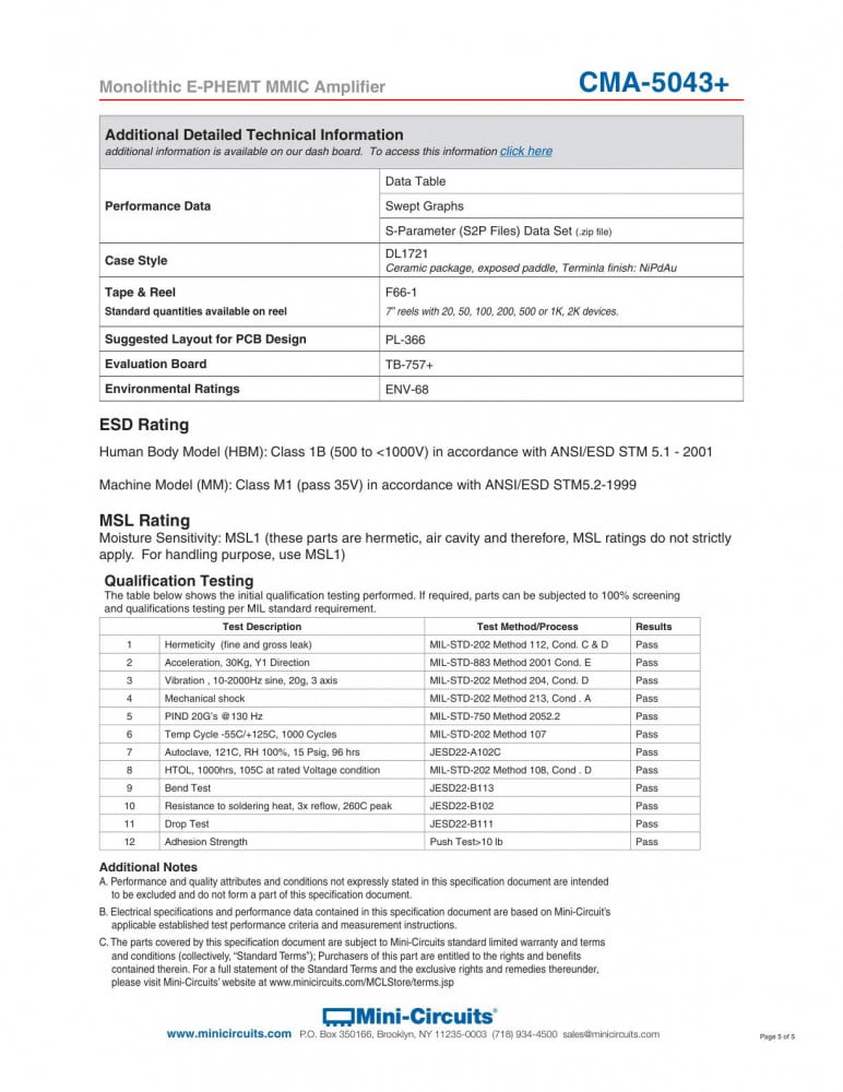 CMA-5043+ technical document page 5