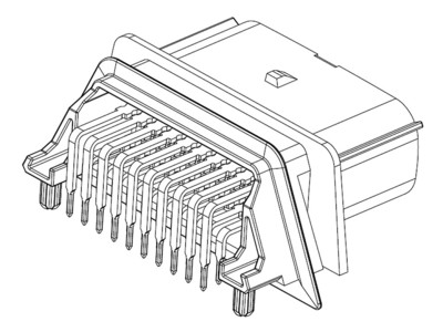 MX150 2x4 Dual Row Right-Angle Header, 8 Circuits, Keying Option C, Dark Gray, Solder Tail