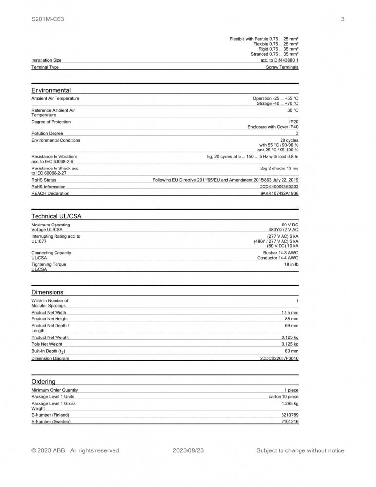 S201M-C63 technical document page 3