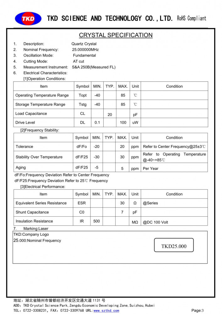TKD CS16M025000RDCAD1 specification page 3
