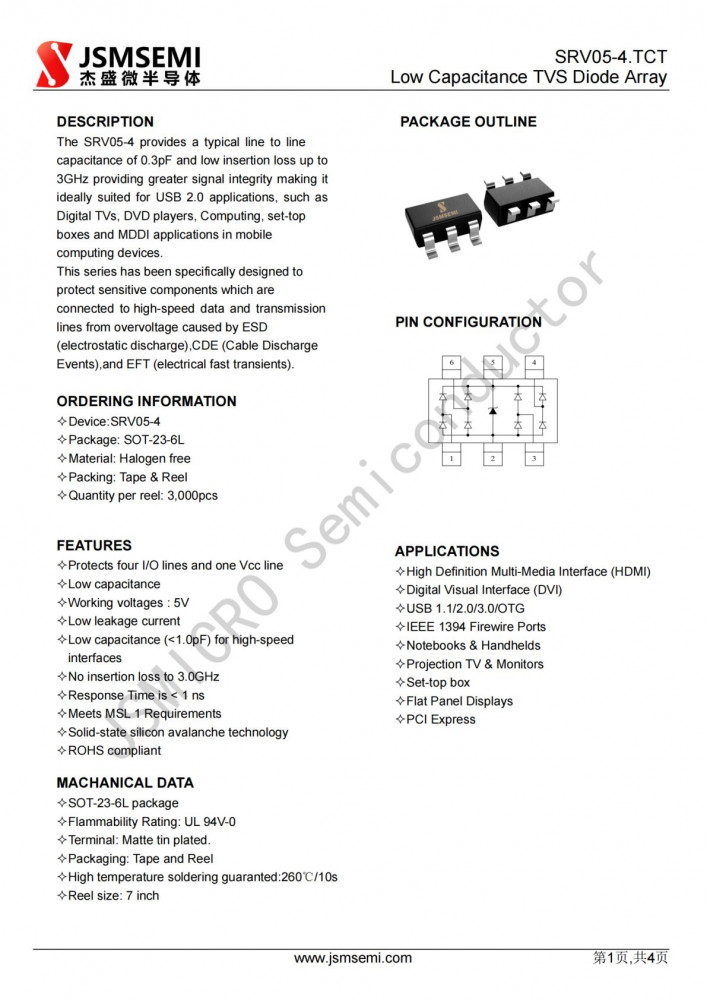 SRV05-4.TCT-JSM datasheet page 1