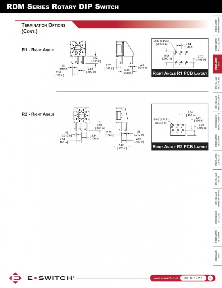 E-Switch RDM series datasheet page 4