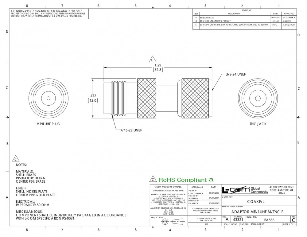 L-com BA886 technical document preview