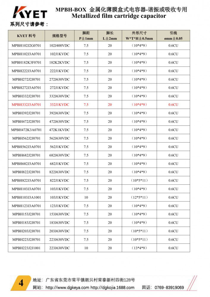 KYET MPBH specification page 4