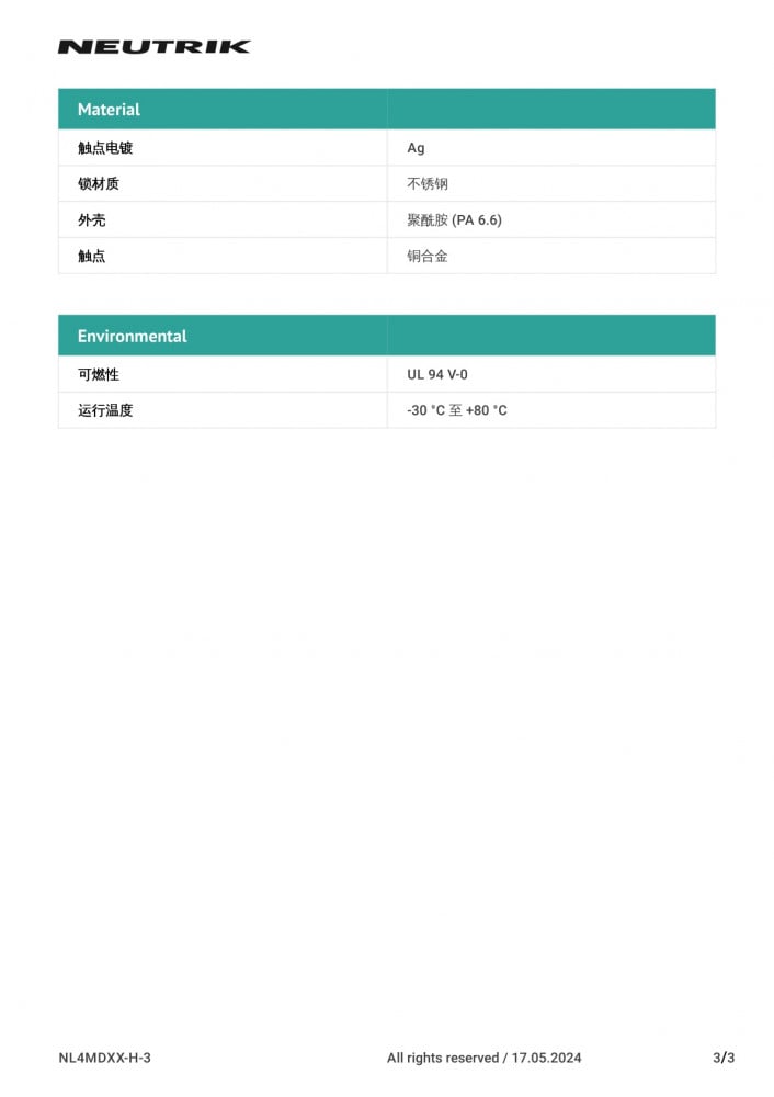 NL4MDXX-H-3 technical document page 3