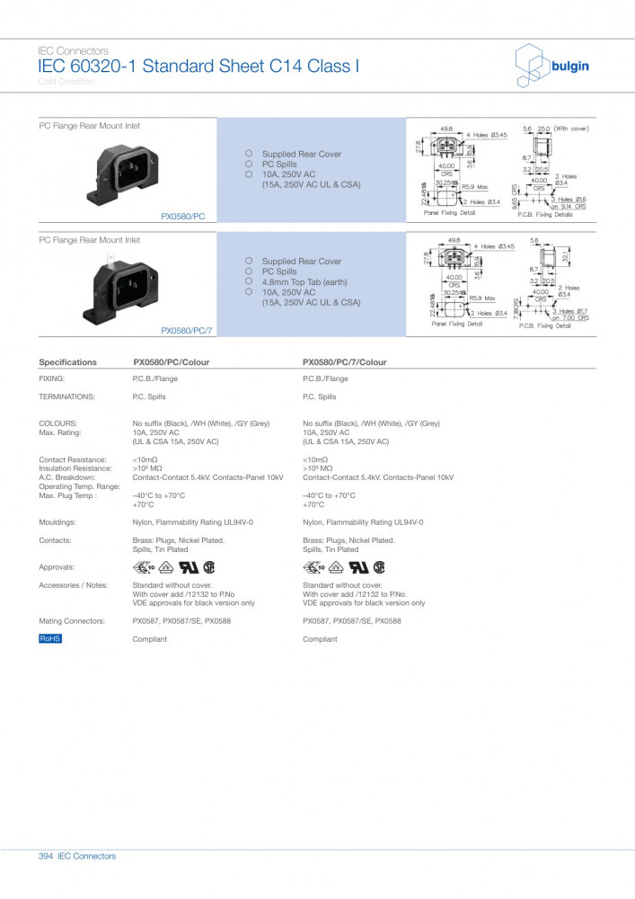 Bulgin PX0587 technical document page 7