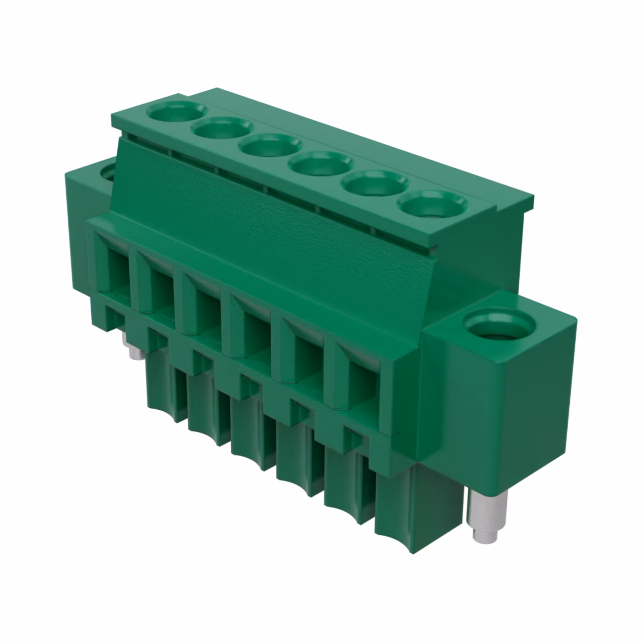 3.81mm Pitch Eurostyle Vertical Plug, with Retention Screws and Standard  Imprinting, Rear Wire Entry, Green Housing, Gold (Au) Plated, 6 Circuits for sale