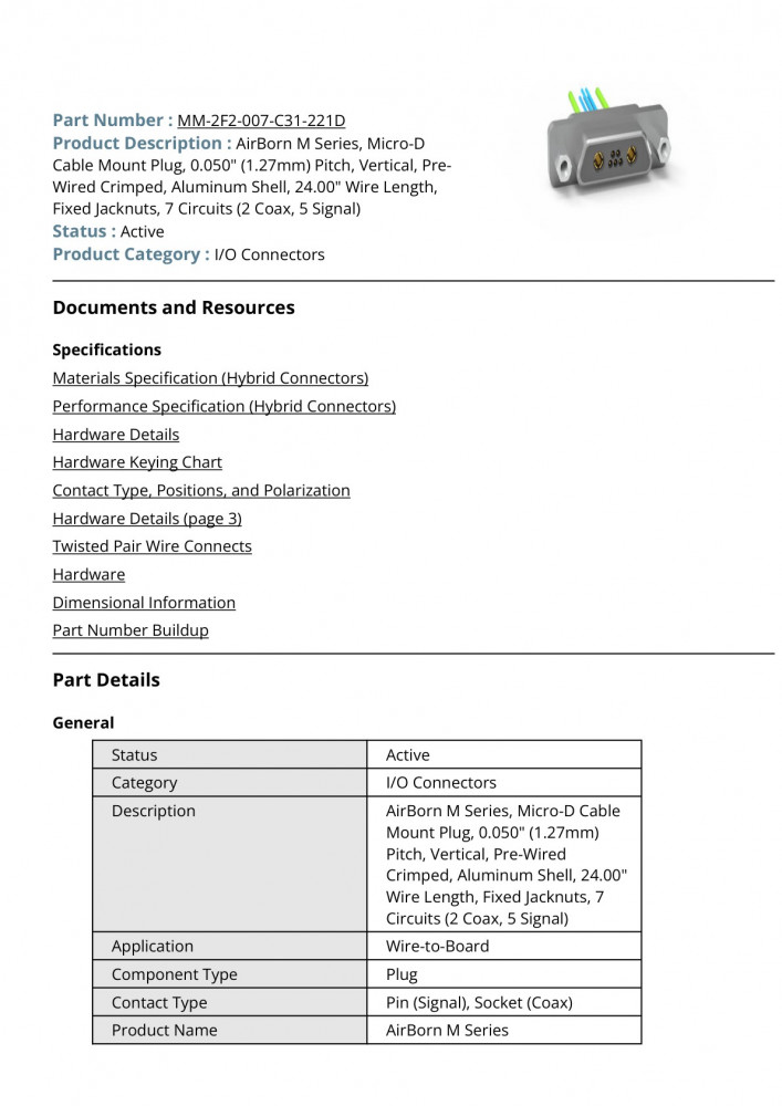 MM-2F2-007-C31-221D technical document page 1
