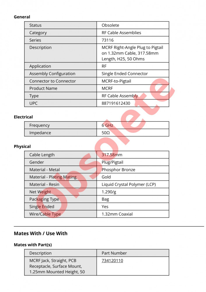 MOLEX 731160029 technical document image 2