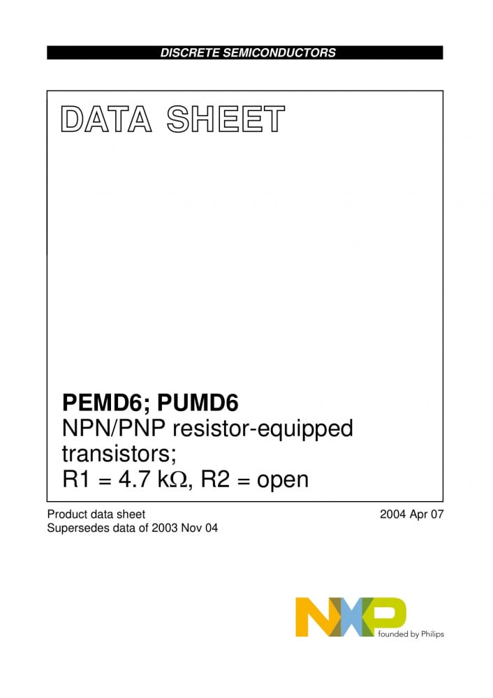 PUMD6 datasheet page 2