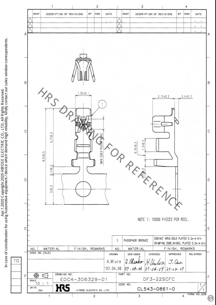 HRS DF3-22SCFC technical document preview