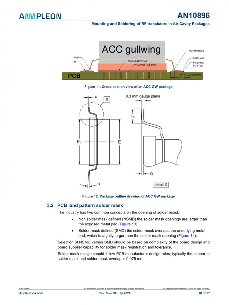 Ampleon air-cavity package application note, page 10