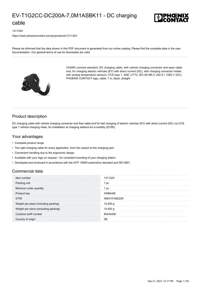 Phoenix Contact 1311324 technical document page 1