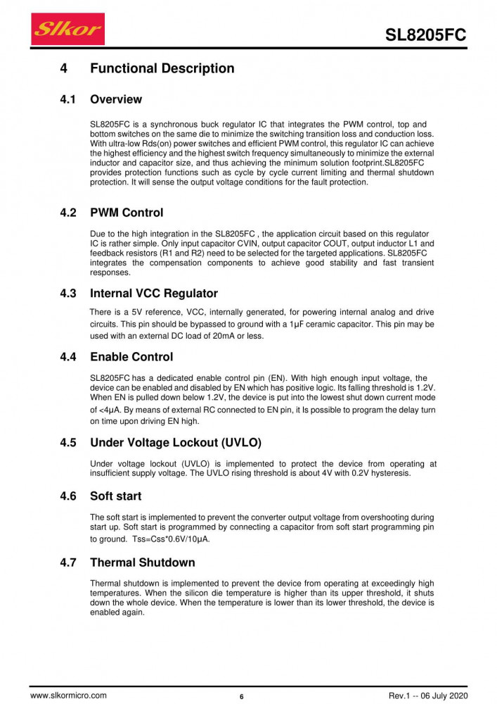 SL8205FC datasheet page 6