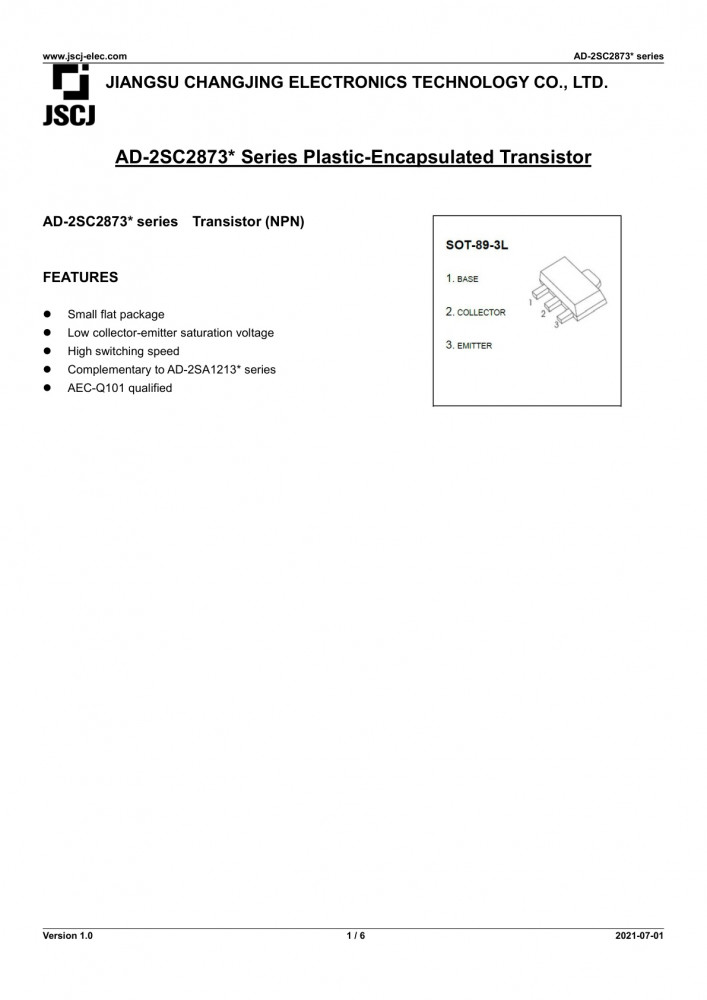 AD-2SC2873-Y datasheet page 1