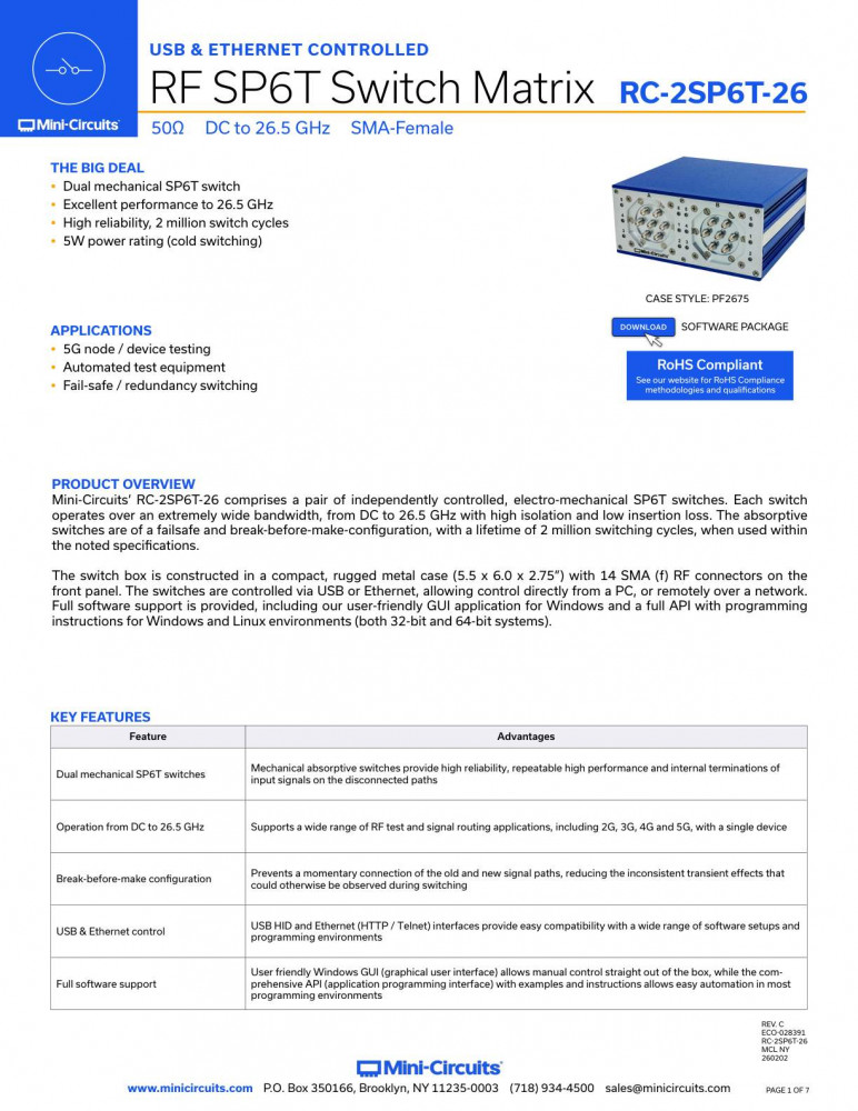 RC-2SP6T-26 datasheet page 1