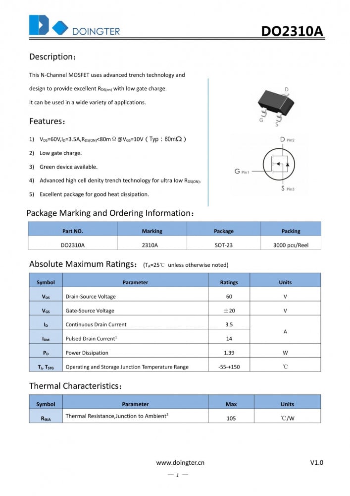 DO2310A datasheet page 1