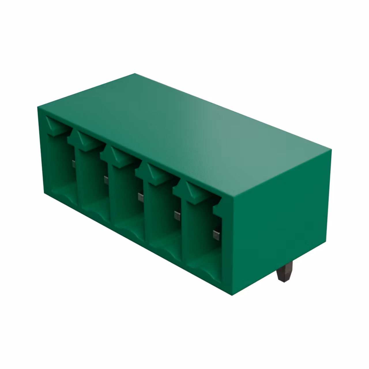 3.50mm Pitch Eurostyle Right-Angle PCB Header, Green Housing, 5 Circuits for sale