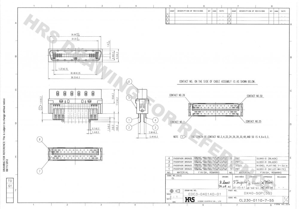 HRS DX40-50P(55) technical document preview