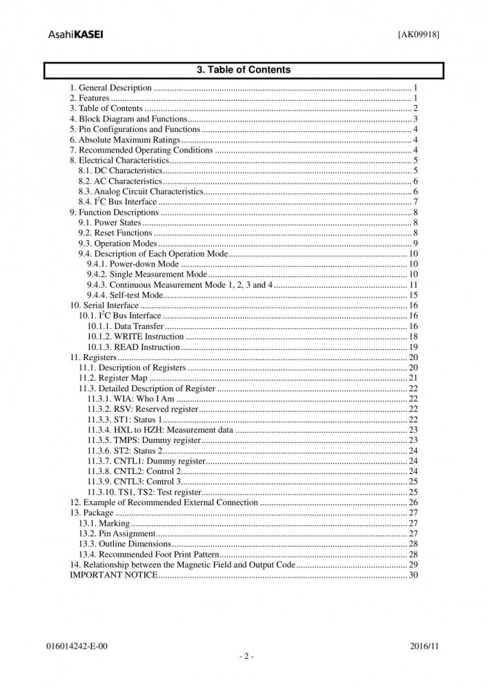 AK09918C-L datasheet page 2
