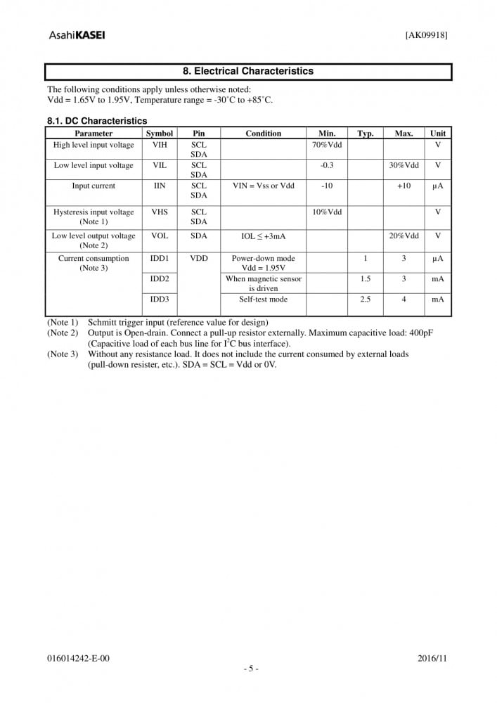 AK09918C-L datasheet page 5