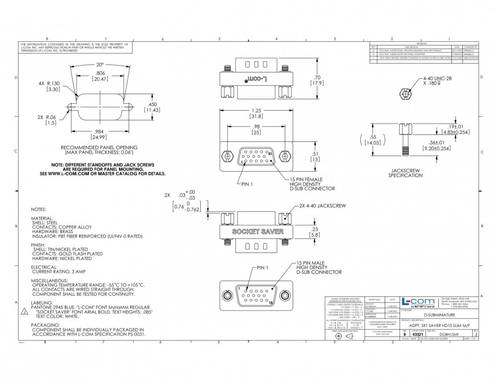 L-com DGBH15MF technical drawing