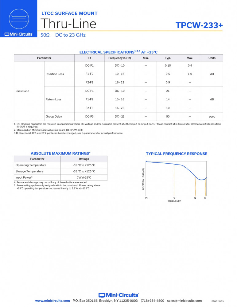 TPCW-233+ datasheet page 2