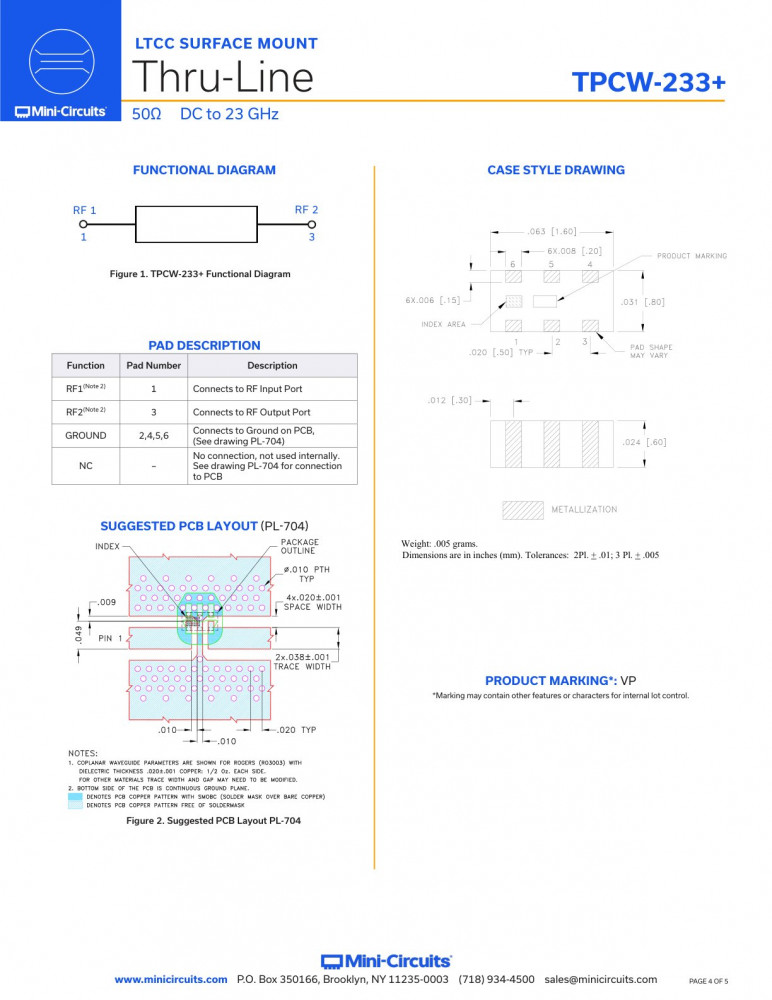 TPCW-233+ datasheet page 4
