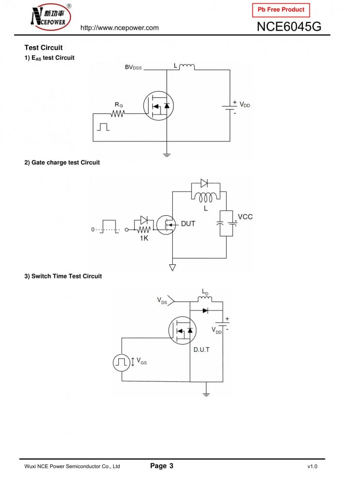 NCE6045G datasheet page 3