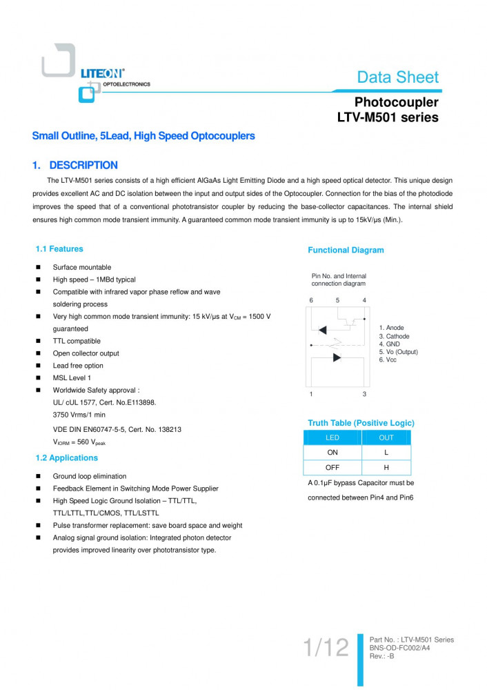 LTV-M501 datasheet page 2