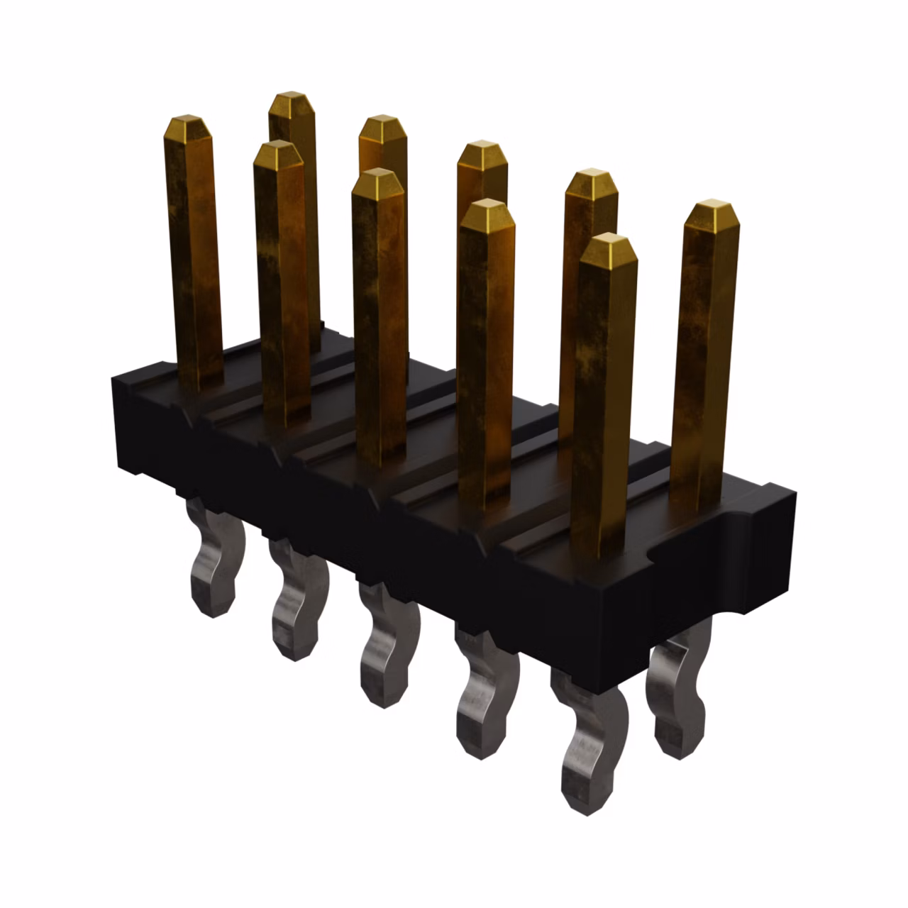 2.00mm Pitch Milli-Grid Straddle Mount Header, 10 Circuits, 0.38µm Gold (Au) Selective Plating, Lead-Free for sale