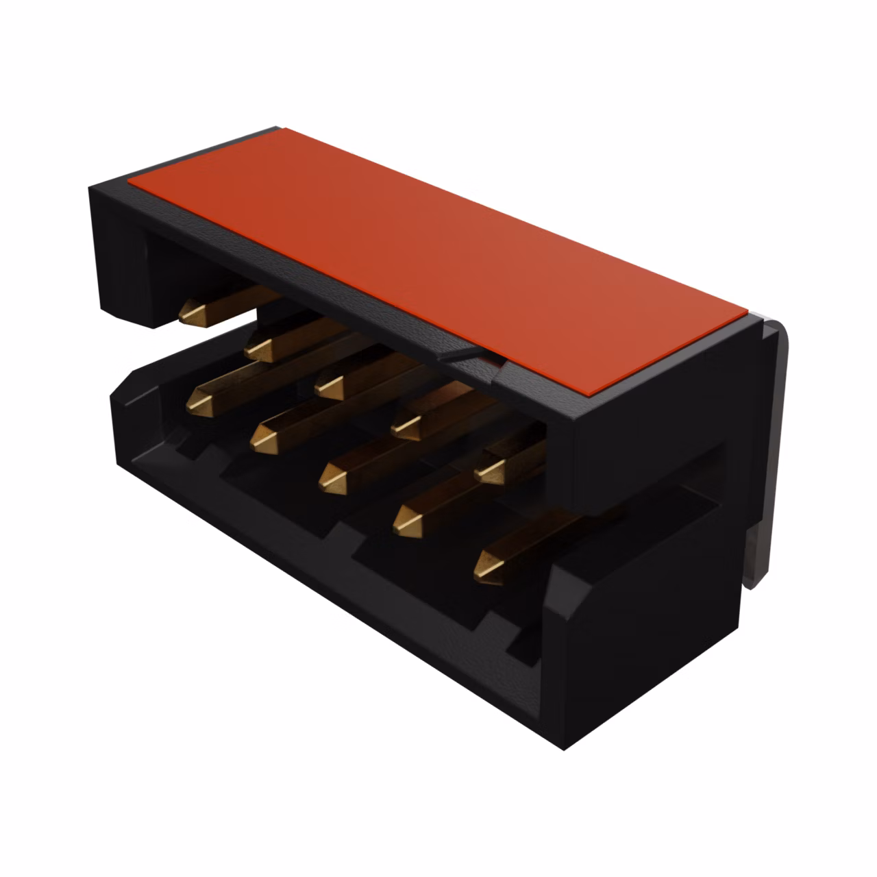 2.00mm Pitch, Milli-Grid PCB Header, Dual Row, Right-Angle, Through Hole, 10 Circuits, 0.38µm Gold (Au) Plating, 2.16mm Tail Length, Dual Side Slots, Center Friction Lock, Tape and Reel, with Pick-and-Place Tape for sale