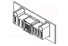EXTreme Ten60Power Vertical Receptacle with Side Guides, 30 Signal Circuits, Press Fit Tail